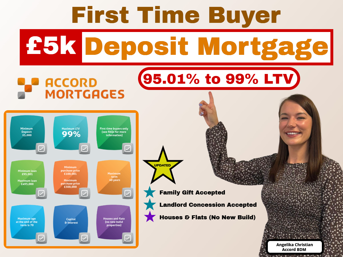 £5k Deposit Mortgage - First Time Buyer Mortgage - 99% LTV